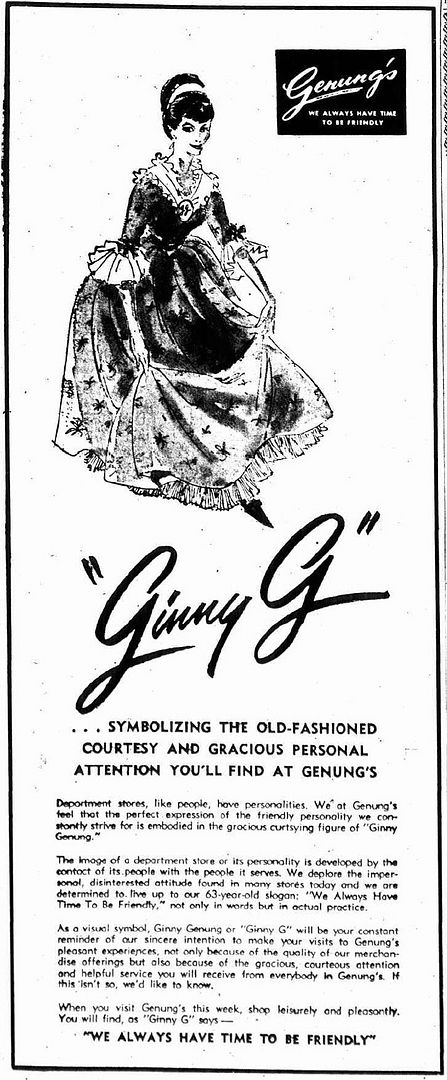 Old Ads -- 5 to 11 Main Street -- Genung's in the Sixties - SoYo Sunset