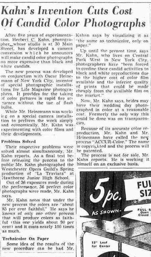 Old Ads -- 139 New Main St. -- Herbert C. Kahn Studios and Others ...