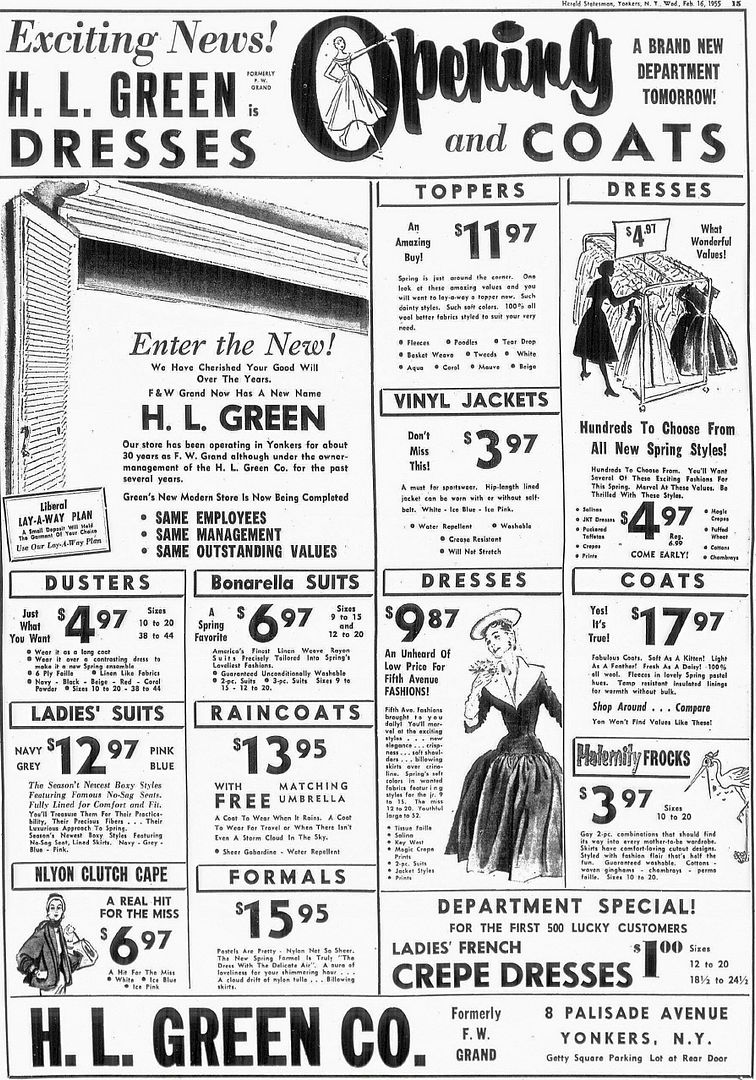 Old Ads -- H.L. Green -- 8 Palisade Ave. - SoYo Sunset