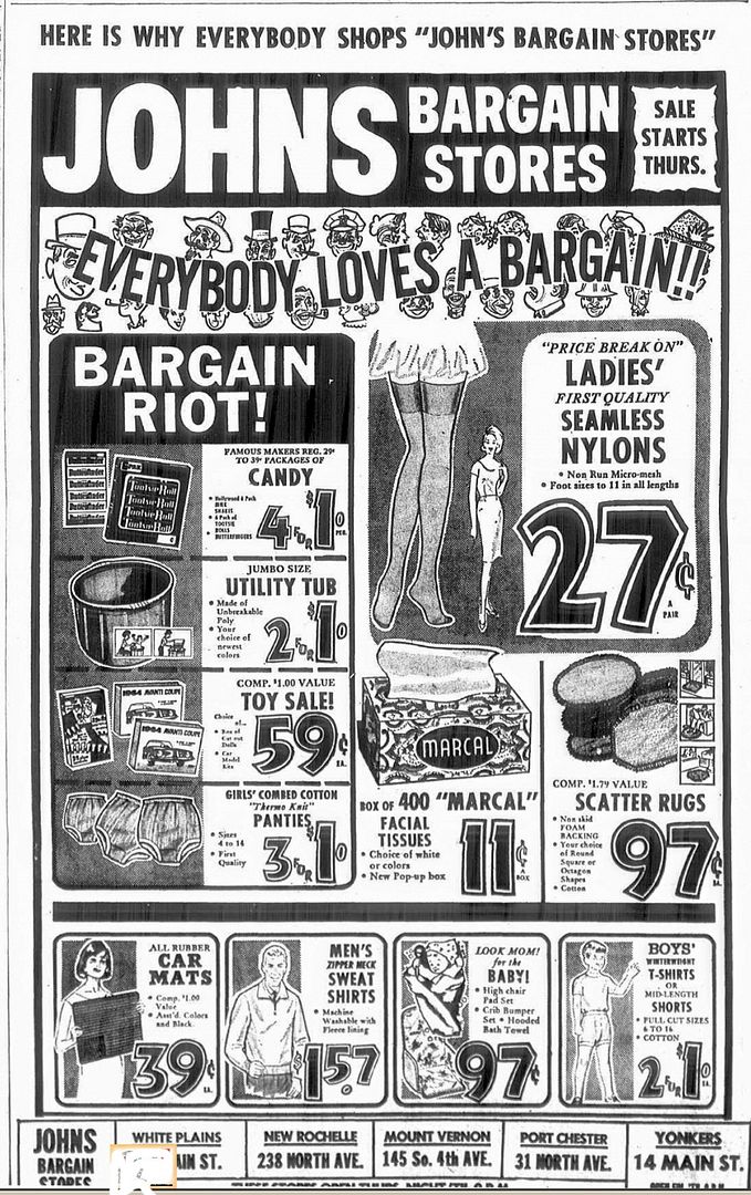 Old Ads -- John's Bargain Stores -- 14 Main St.; 24 Main St. - SoYo Sunset