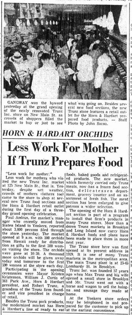 Old Ads --Trunz Meat Market -- 106 New Main St.; 123-125 New Main St ...
