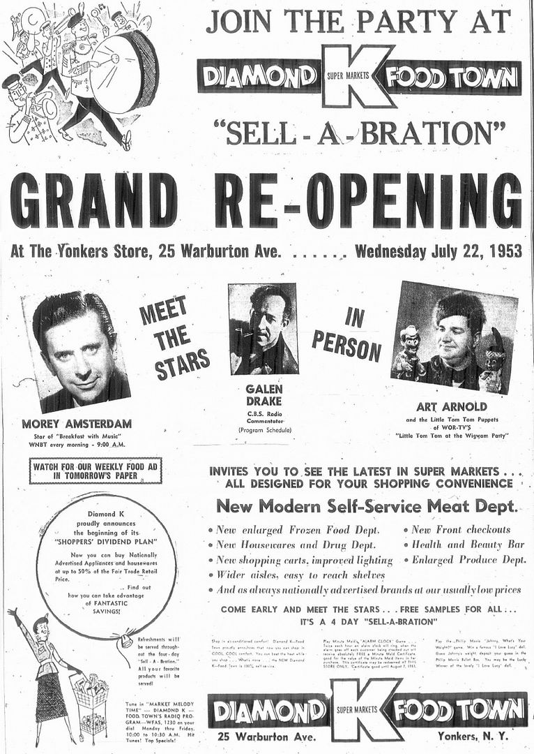 Old Ads -- Geo. W. Loft Markets; Diamond K; Daitch Shopwell -- 25 ...